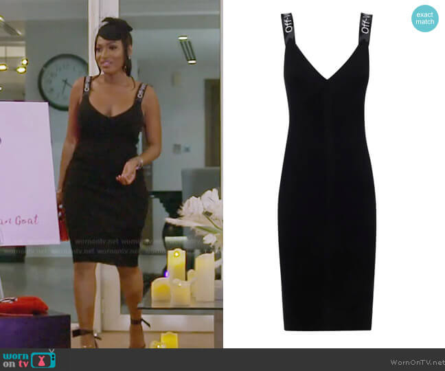 WornOnTV: Lesa’s black Off-White logo strap dress on The Real ...