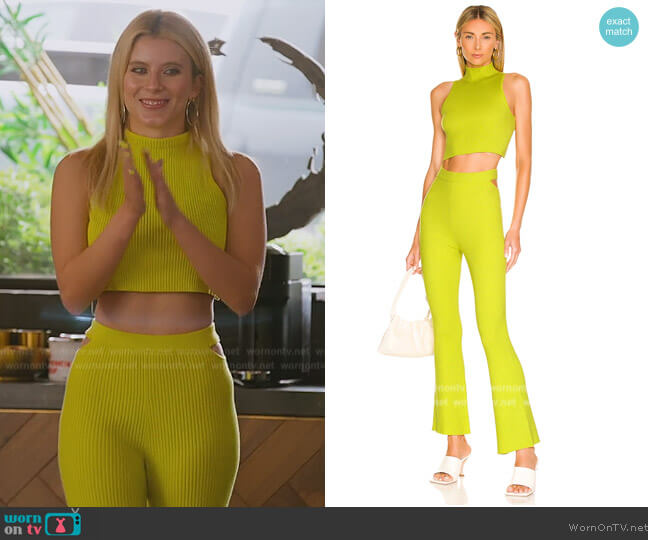 WornOnTV: Alexandra’s yellow ribbed crop top and pants on Selling the ...