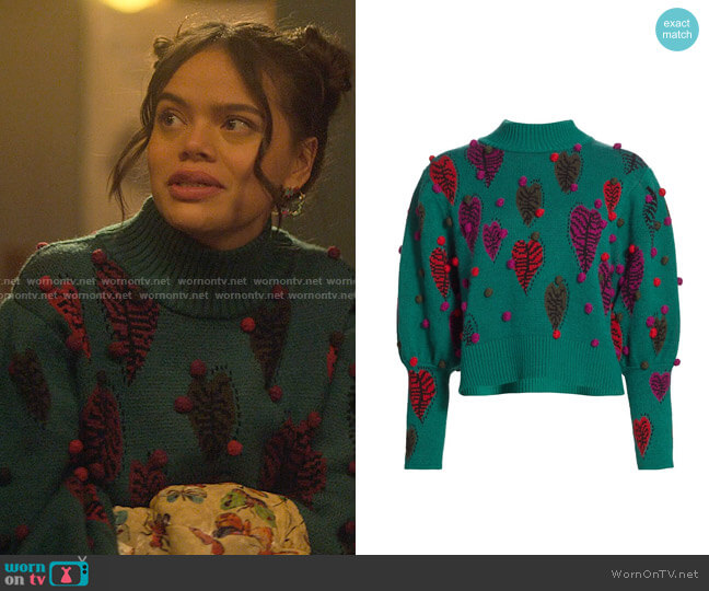 WornOnTV: Mouse’s green leaf and pom pom sweater on Pretty Little Liars ...