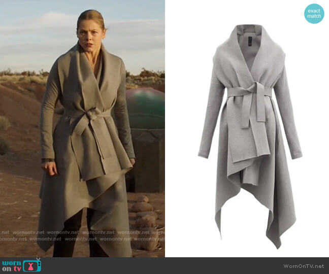 WornOnTV: Isobel’s grey wrap coat on Roswell New Mexico | Lily Cowles ...