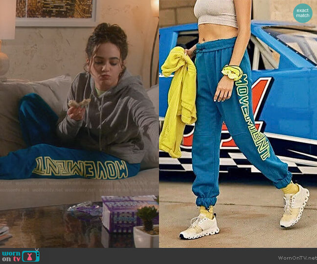 WornOnTV: Samantha’s blue Movement side print sweatpants on Cobra Kai | Mary Mouser | Clothes ...