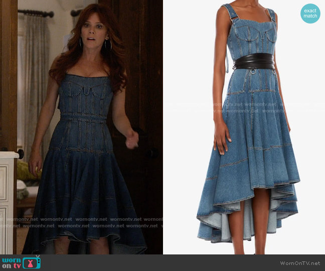 WornOnTV: Nicky’s denim bustier dress on Monarch | Anna Friel | Clothes ...