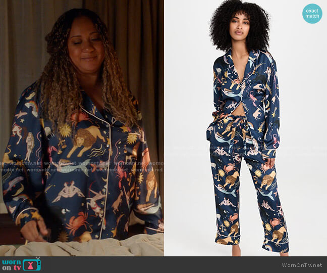 WornOnTV: Karen’s navy zodiac print pajamas on 9-1-1 | Tracie Thoms ...