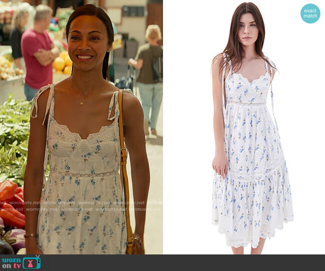 WornOnTV: Amy’s white floral bustier dress on From Scratch | Zoe ...