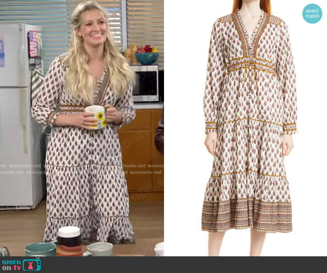 WornOnTV: Gemma’s white printed midi dress on The Neighborhood | Beth ...