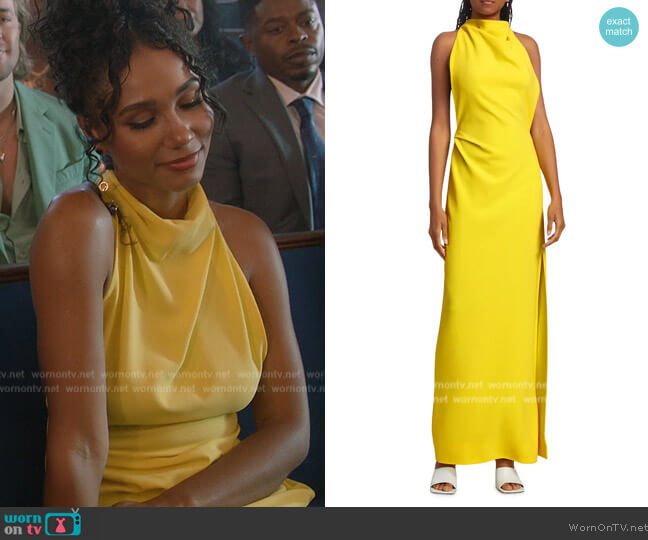 WornOnTV: Layla’s yellow mock neck maxi dress on All American | Greta ...