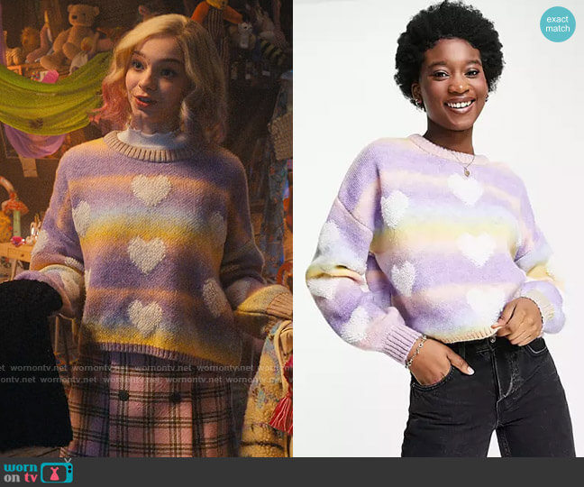 WornOnTV: Enid’s pastel heart sweater and pink plaid skirt on Wednesday ...
