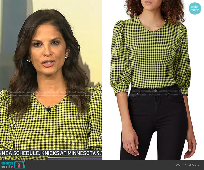WornOnTV: Darlene’s yellow gingham check top on Today | Clothes and ...