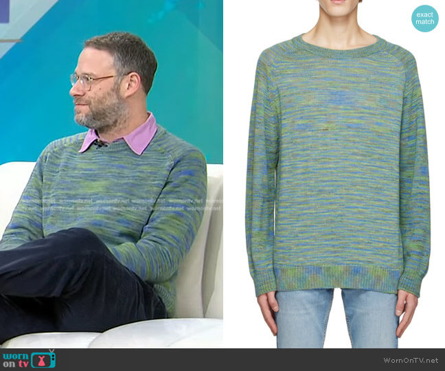 WornOnTV: Seth Rogen’s green space dye knit sweater on Today | Clothes ...