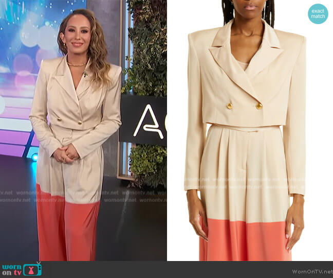WornOnTV: Cheryl Burke’s two-tone cropped blazer and pants on Access ...