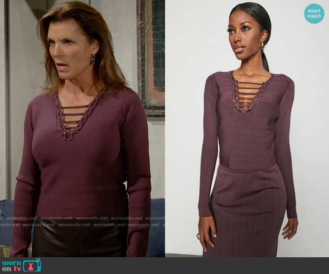 WornOnTV: Sheila’s purple knit top on The Bold and the Beautiful ...