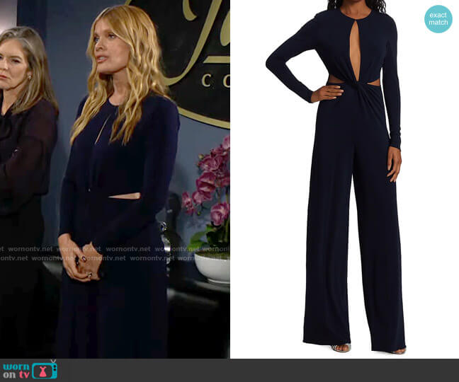 WornOnTV: Phyllis’s navy jumpsuit with cutouts on The Young and the ...