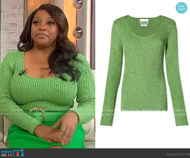 WornOnTV: Sherri’s green metallic scoop neck sweater on Sherri | Sherri ...