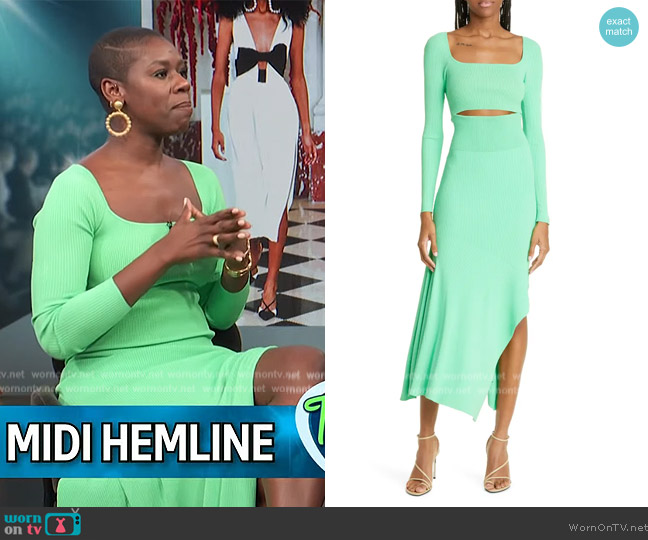 WornOnTV: Tashira Halyard’s green ribbed dress on Access Hollywood ...