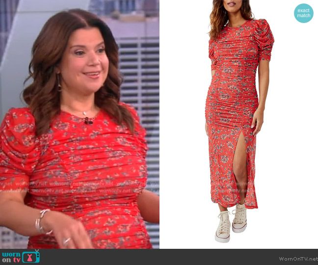 WornOnTV: Ana’s red floral ruched dress on The View | Ana Navarro | Clothes and Wardrobe from TV