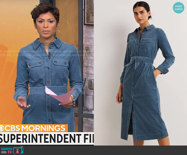 WornOnTV: Jericka Duncan’s blue corduroy shirtdress on CBS Mornings ...
