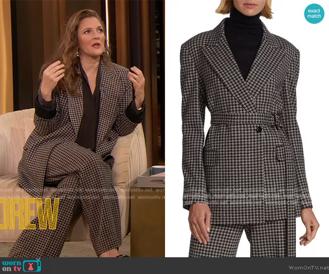 WornOnTV: Drew’s houndstooth print blazer and pants on The Drew Barrymore Show | Drew Barrymore ...