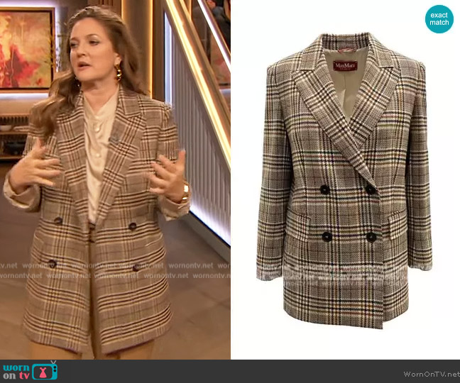 WornOnTV: Drew’s plaid double breasted blazer on The Drew Barrymore Show | Drew Barrymore ...