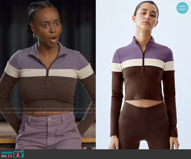 WornOnTV: Bracia’s purple colorblock top on Ginny & Georgia | Tameka ...