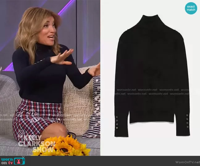 WornOnTV: Kit’s black turtleneck and skirt on The Kelly Clarkson Show ...
