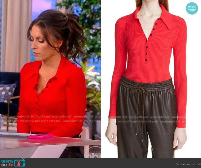 WornOnTV: Alyssa’s red ribbed polo top on The View | Alyssa Farah ...