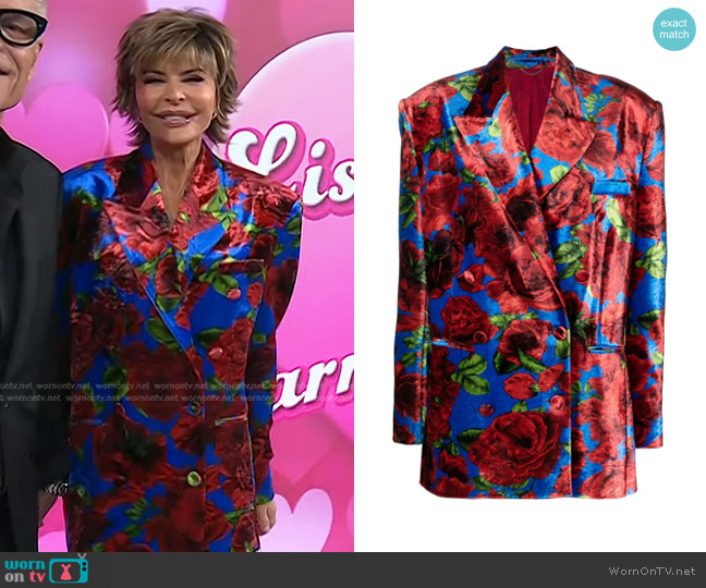 WornOnTV: Lisa Rinna’s blue and red floral blazer dress on Today ...