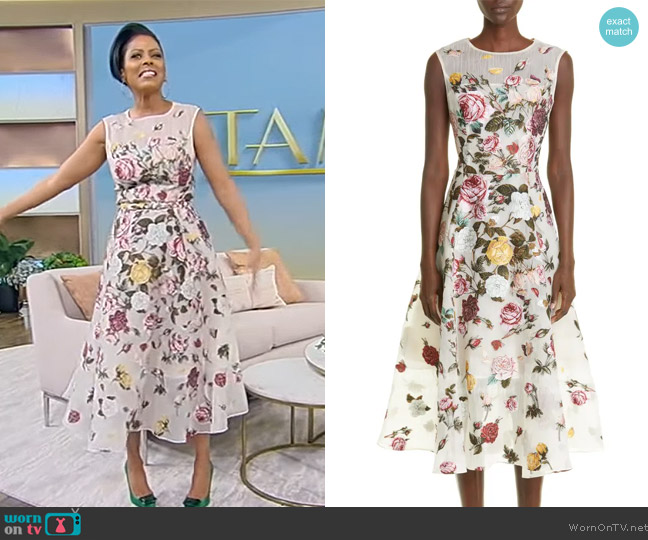 WornOnTV: Tamron’s white floral sleeveless dress on Tamron Hall Show ...
