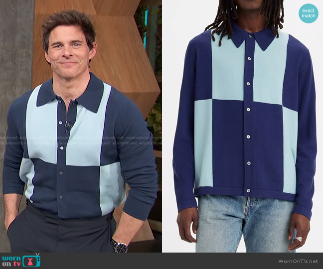 WornOnTV: James Marsden’s blue colorblock cardigan on Access Hollywood ...