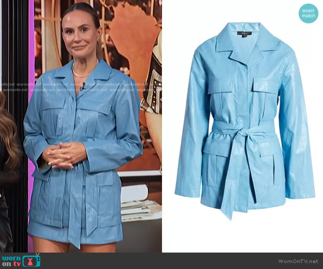 WornOnTV: Keltie’s blue leather jacket and mini skirt on E! News ...