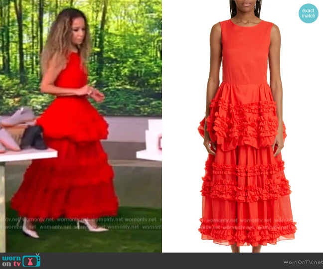 WornOnTV: Sunny’s red ruffle sleeveless dress on The View | Sunny Hostin | Clothes and Wardrobe ...