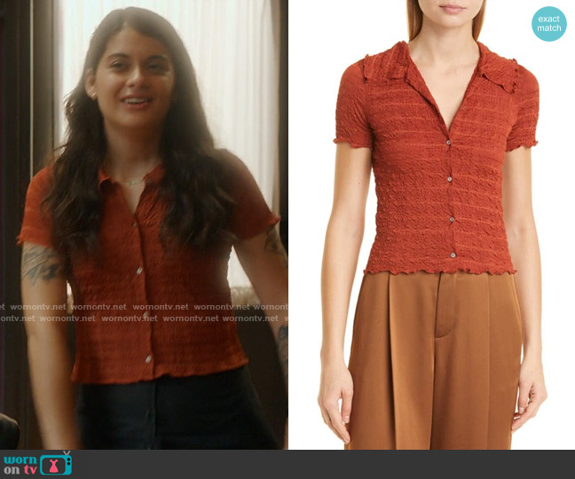 WornOnTV: Sam’s rust button up top on Single Drunk Female | Sofia Black ...