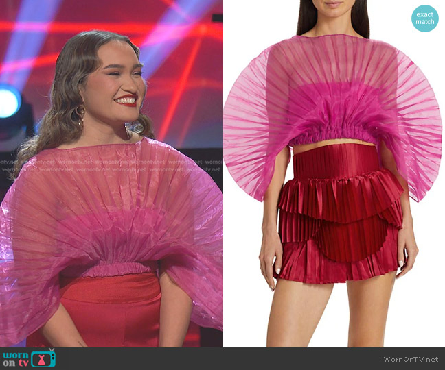 WornOnTV: Kala Banham’s pink pleated organza top on The Voice | Clothes ...