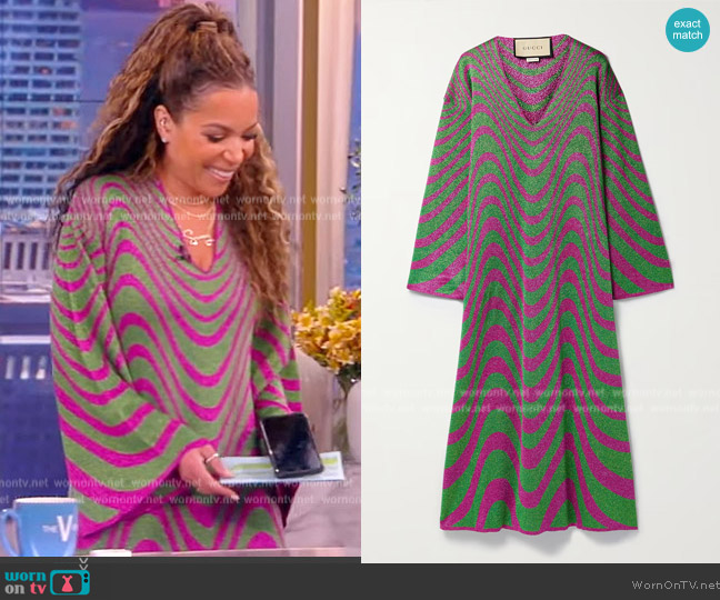 WornOnTV: Sunny’s metallic stripe dress on The View | Sunny Hostin | Clothes and Wardrobe from TV