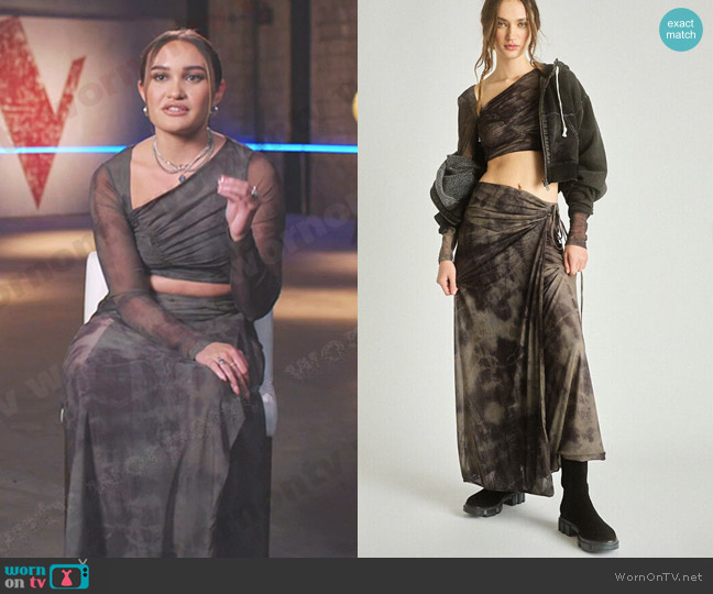 WornOnTV: Kala Banham’s tie dye ruched top and skirt on The Voice ...