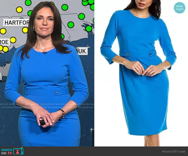 WornOnTV: Maria’s blue button detail sheath dress on Today | Maria ...