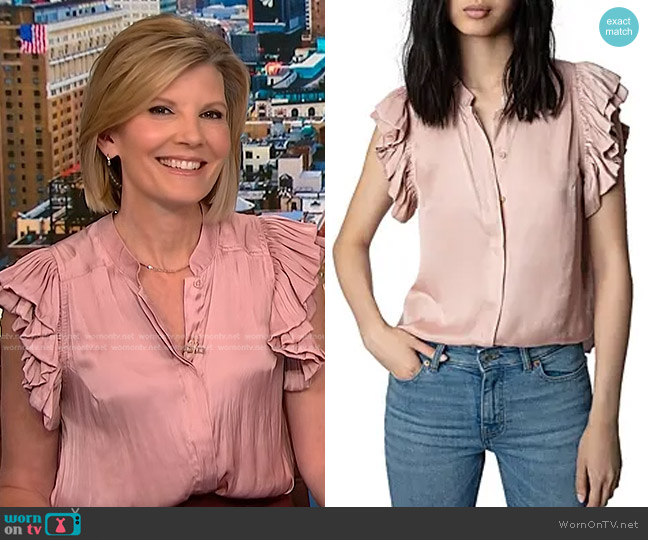WornOnTV: Kate Snow’s pink ruffle sleeve top on NBC News Daily | Kate ...