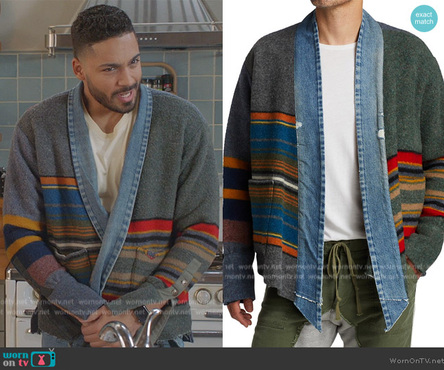 WornOnTV: Jordan’s gray striped denim trim cardigan on All American ...