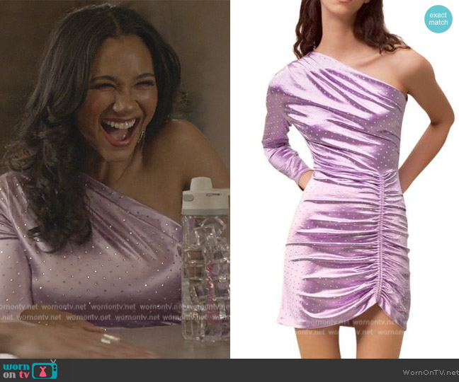 WornOnTV: Layla’s lavender embellished one sleeve dress on All American ...