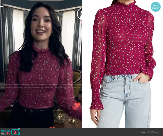 WornOnTV: Bess’s pink floral smocked top on Nancy Drew | Maddison ...
