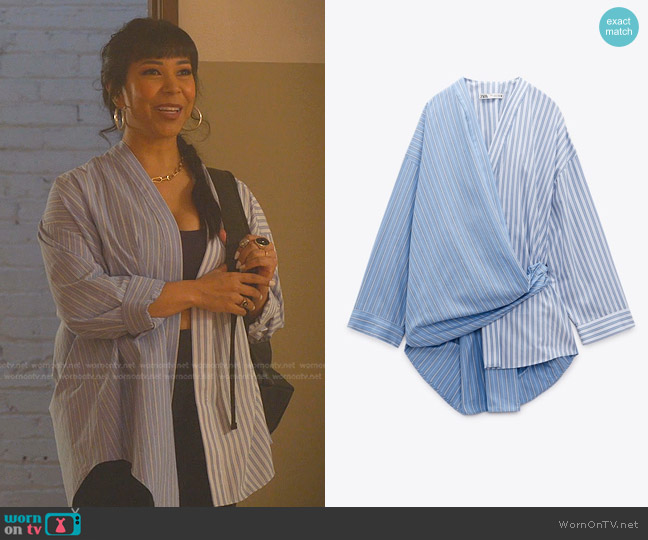 WornOnTV: Galen’s mixed stripe shirt on Good Trouble | Clothes and ...