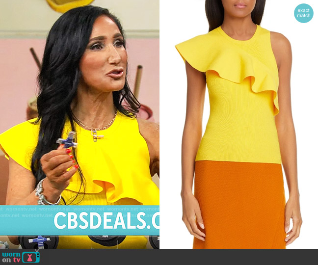 WornOnTV: Elizabeth Werner’s yellow ruffled top on CBS Mornings ...