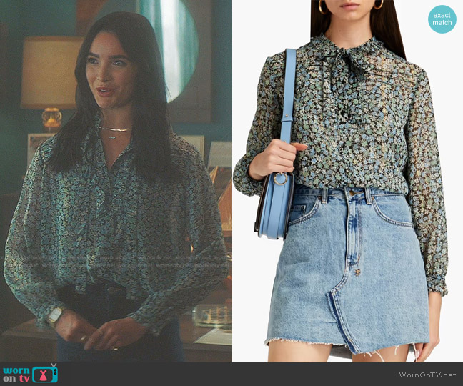 WornOnTV: Bess’s floral print tie neck blouse on Nancy Drew | Maddison ...