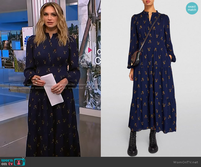 WornOnTV: Ellison Barber’s navy floral long sleeve dress on NBC News ...