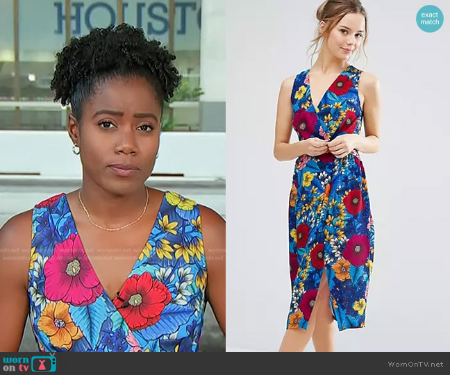 WornOnTV: Priscilla Thompson’s blue floral print dress on Today ...