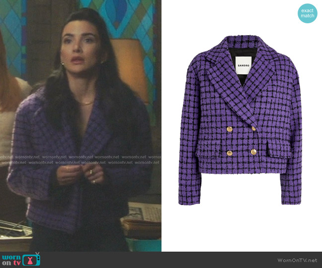 WornOnTV: Bess’s purple checked cropped jacket on Nancy Drew | Maddison ...