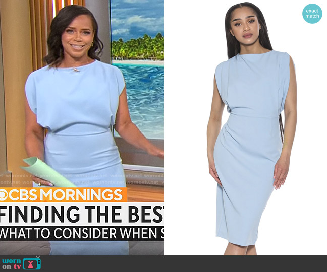 WornOnTV: Anne-Marie Green’s light blue dress on CBS Mornings | Anne ...