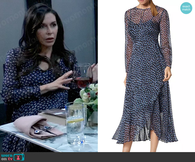 WornOnTV: Anna’s blue dotted long sleeve dress on General Hospital ...