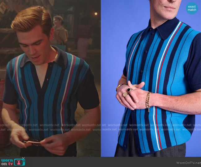 WornOnTV: Archie’s blue stripe shirt on Riverdale | K.J. Apa | Clothes ...