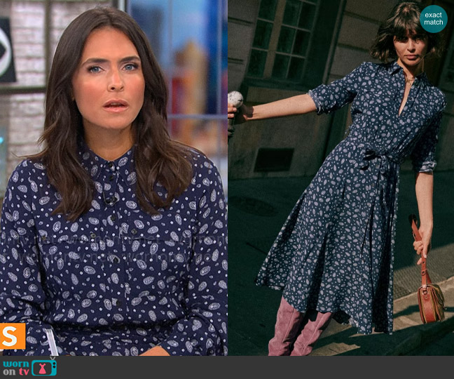 WornOnTV: Lilia Luciano’s blue paisley print shirtdress on CBS Mornings | Lilia Luciano ...
