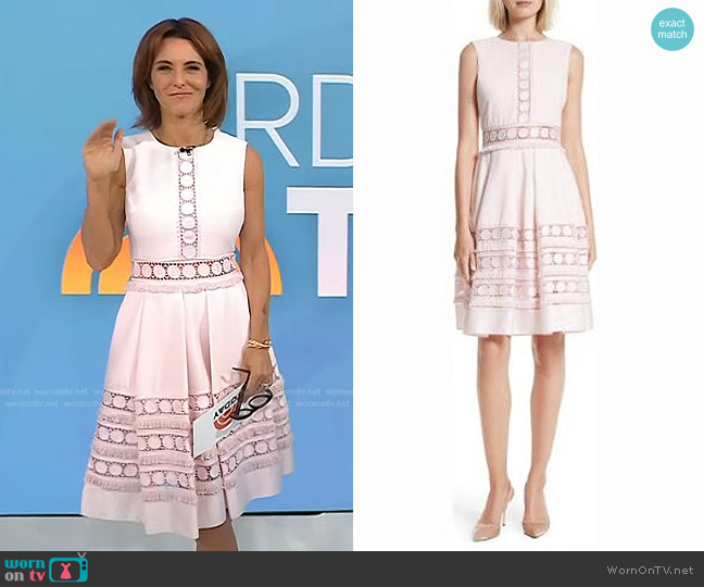 WornOnTV: Stephanie Ruhle’s pink lace detail dress on Today | Clothes ...